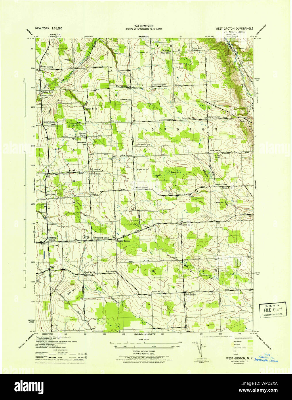 New York NY West Groton 140164 1943 31680 Restoration Stock Photo - Alamy