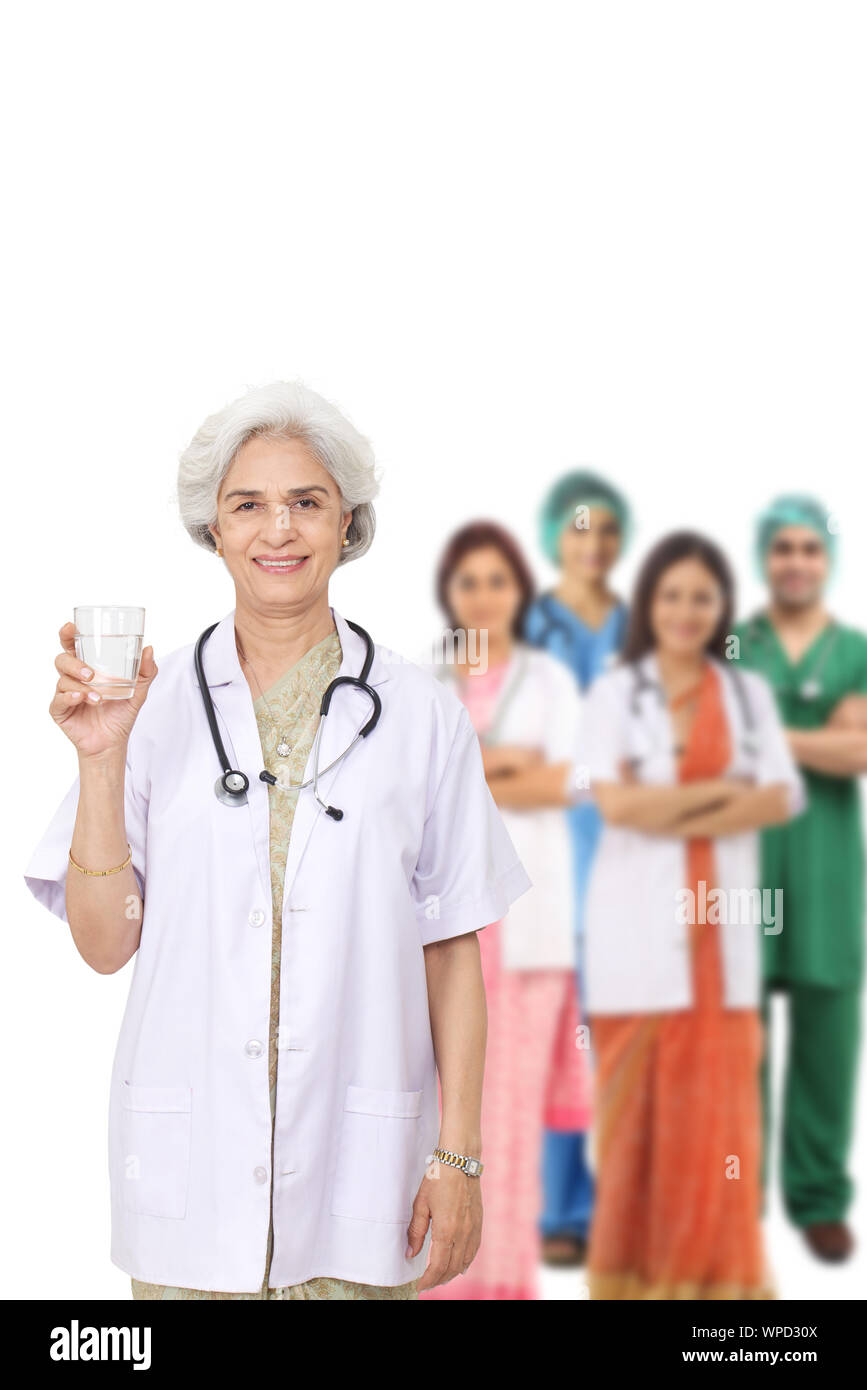 Doctor water glass drink hi-res stock photography and images - Alamy