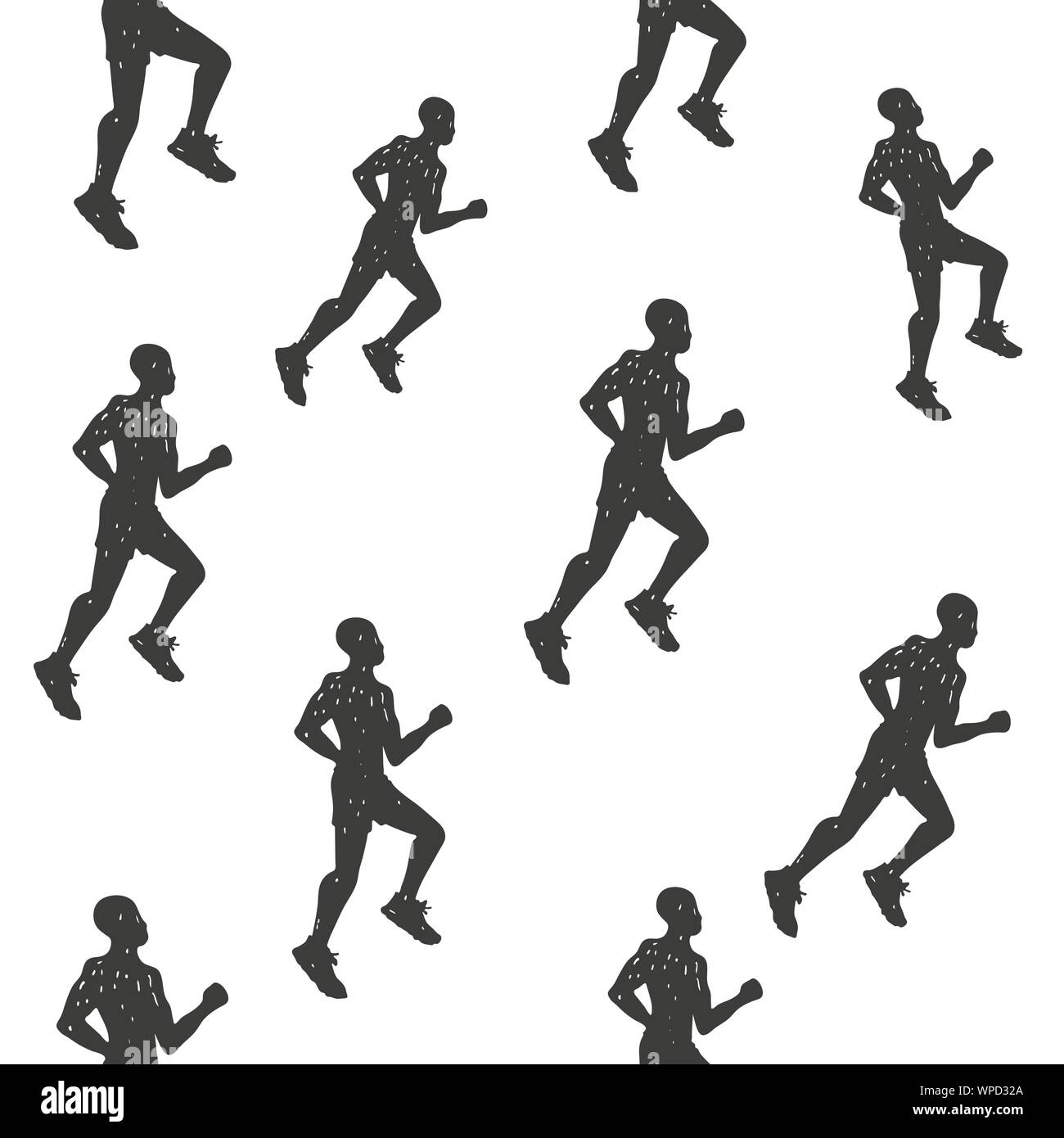 Run motivation background. Seamless sport pattern. Vector illustration ...