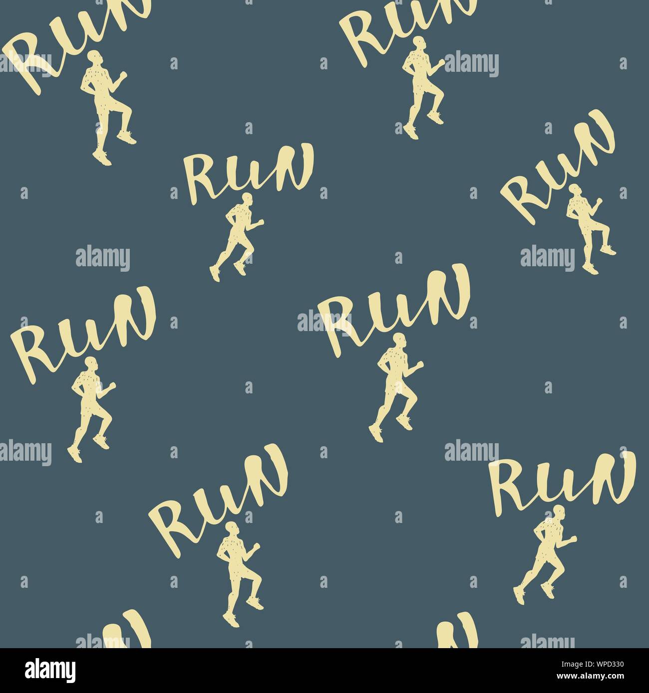 Run motivation background. Seamless sport pattern. Vector illustration ...