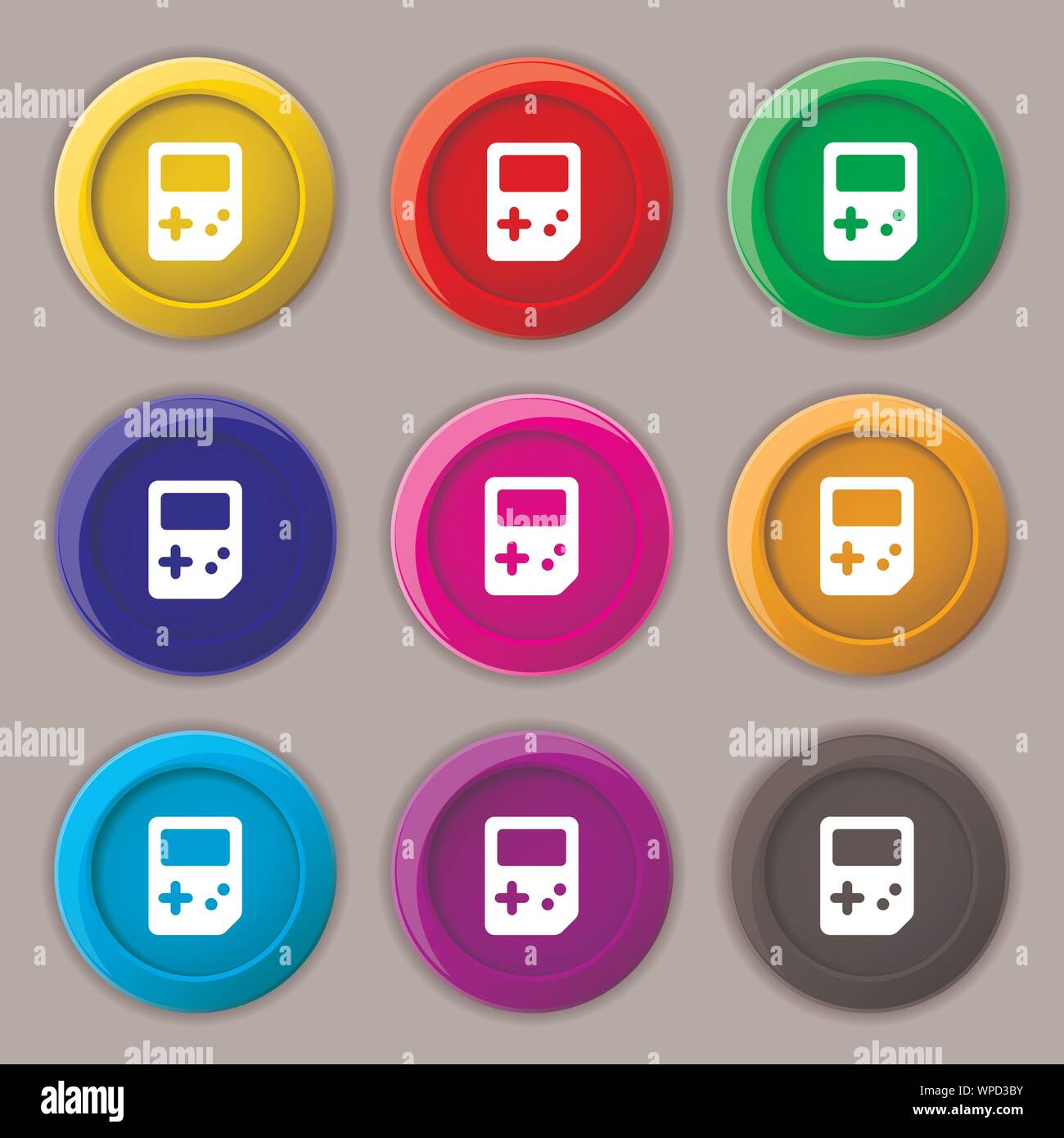 Tetris icon sign. symbol on nine round colourful buttons. Vector Stock Vector Image & Art - Alamy