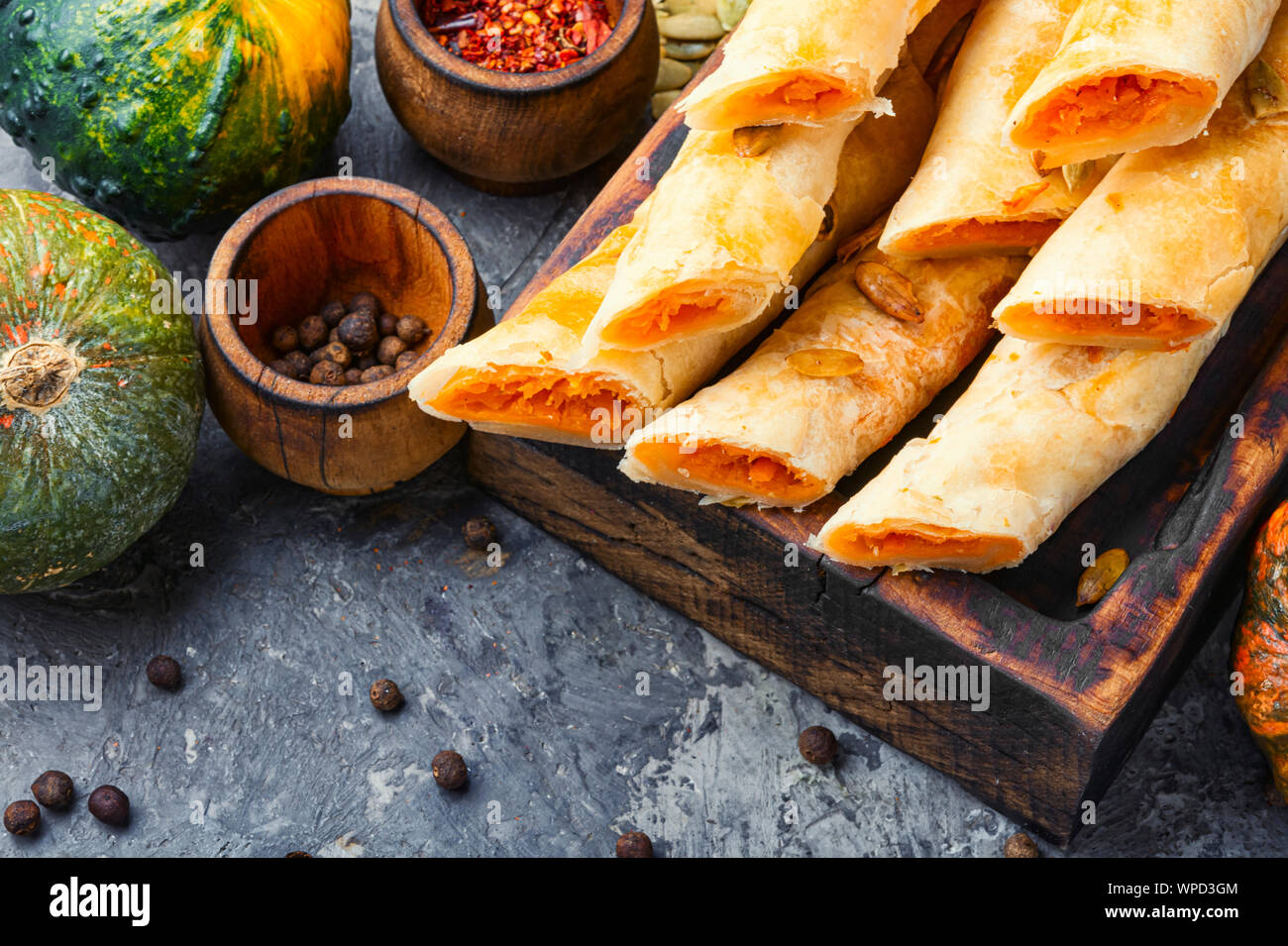 Moldovan pie made of yeast puff pastry.Placinta.Moldavian pastry ...