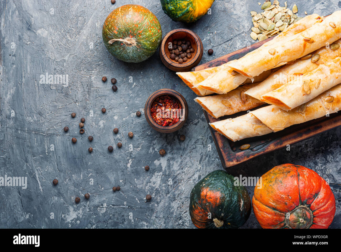 Moldovan pie made of yeast puff pastry.Placinta.Moldavian pastry ...