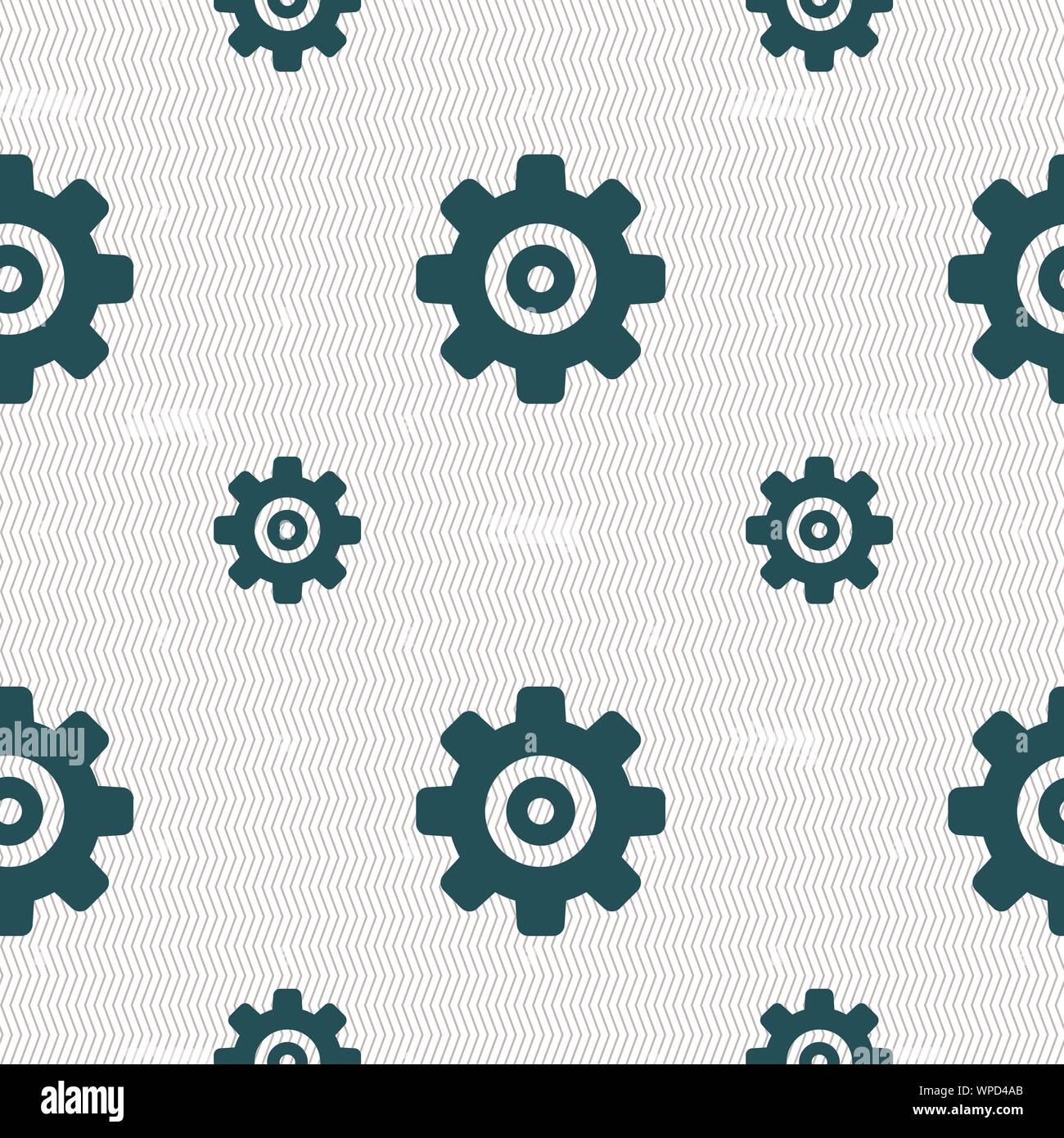 Cog settings, Cogwheel gear mechanism icon sign. Seamless pattern with ...