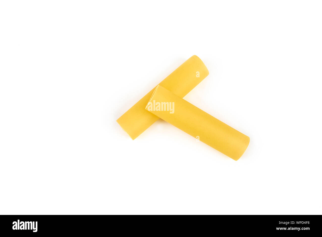 Italian cannelloni pasta tubes isolated over white background Stock ...