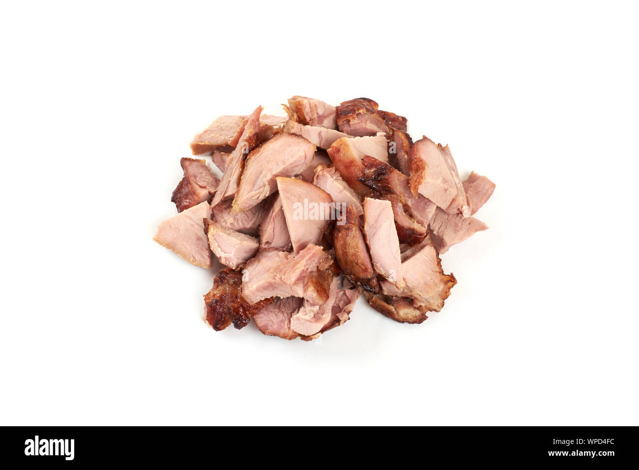 pieces of roasted turkey meat, isolated on white background Stock Photo ...