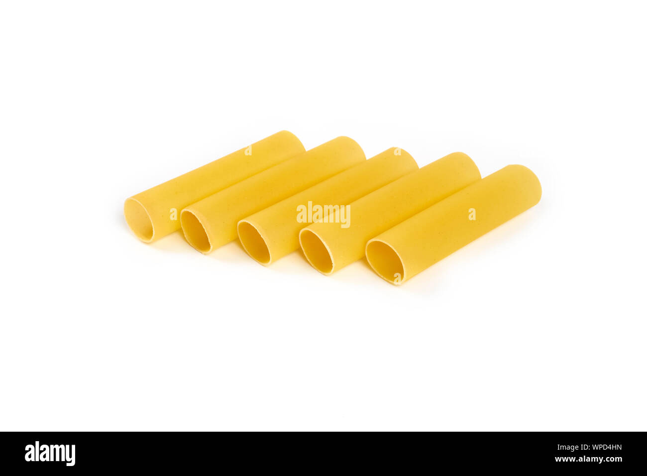 Italian cannelloni pasta tubes isolated over white background Stock ...