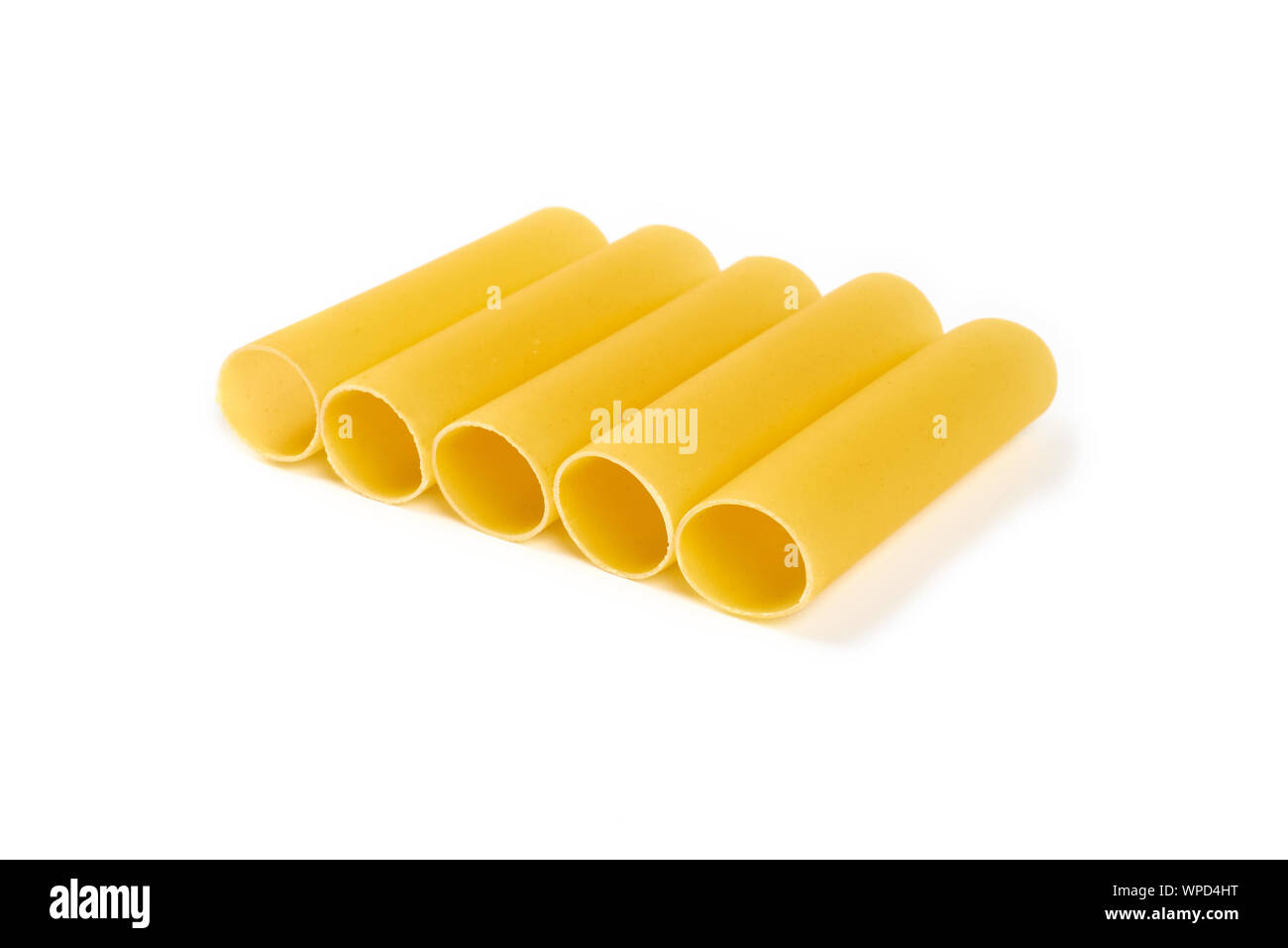 Italian cannelloni pasta tubes isolated over white background Stock ...