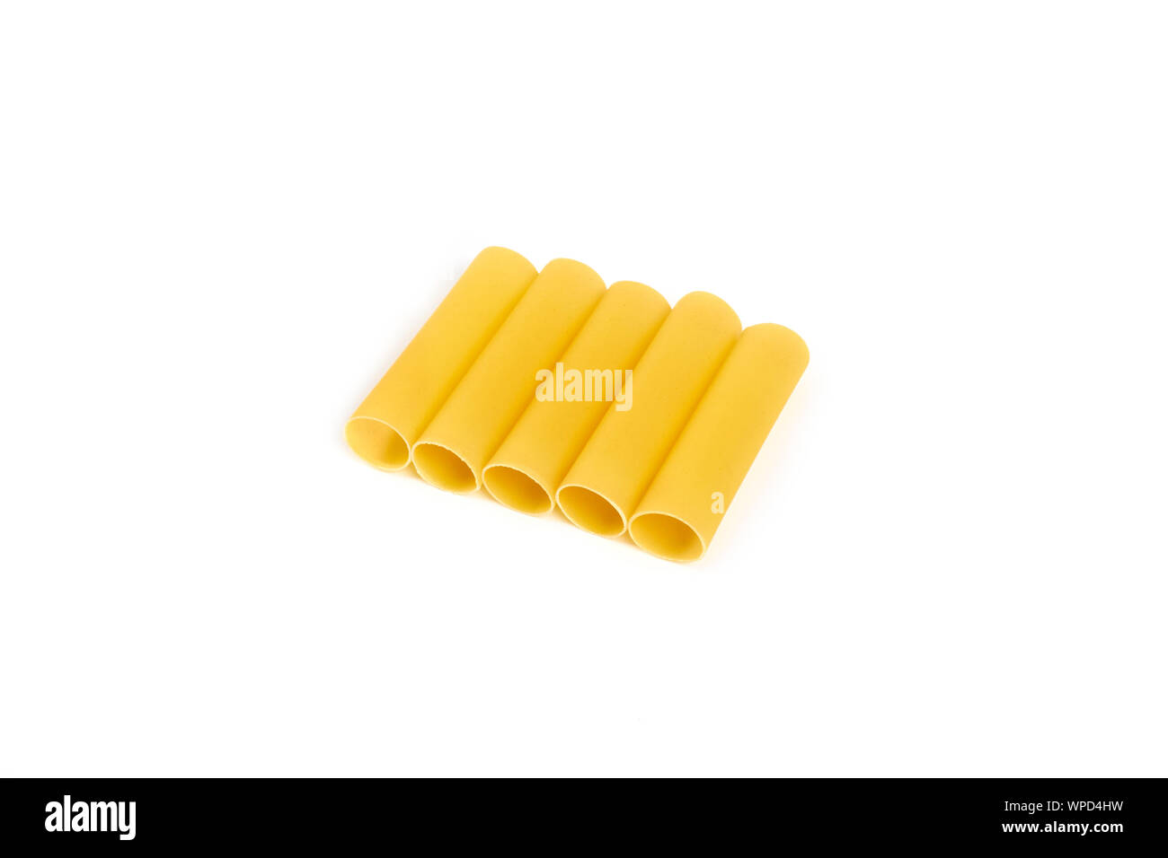 Italian cannelloni pasta tubes isolated over white background Stock ...