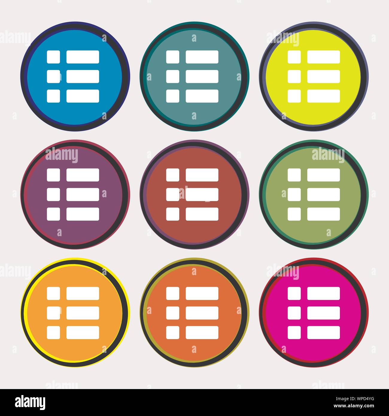 List menu app symbol hi-res stock photography and images - Alamy