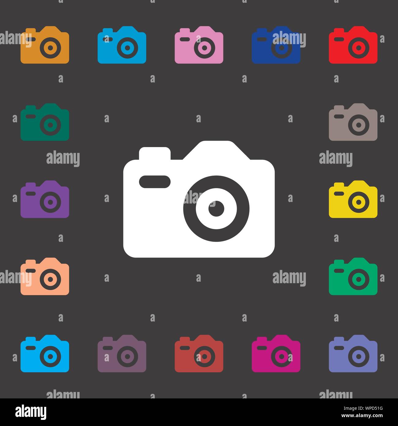 Photo Camera icon sign. Lots of colorful symbols for your design ...