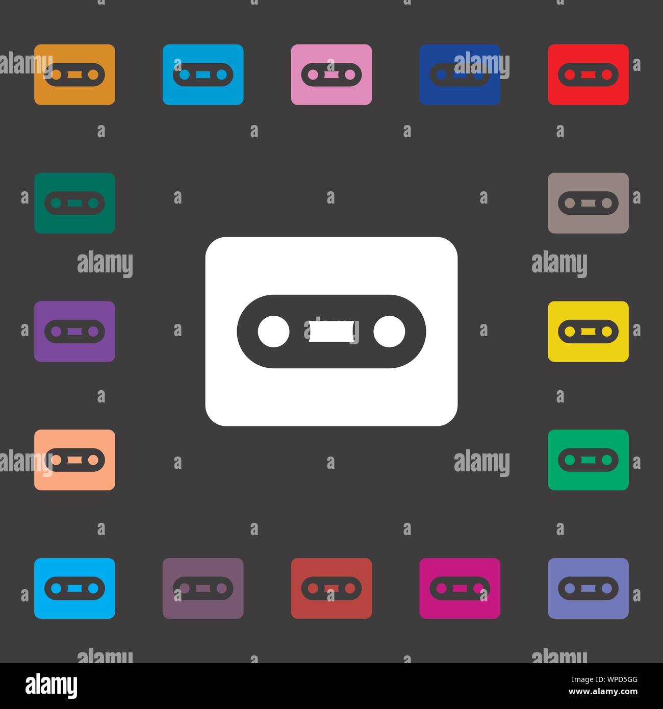 Cassette icon sign. Lots of colorful symbols for your design. Vector ...