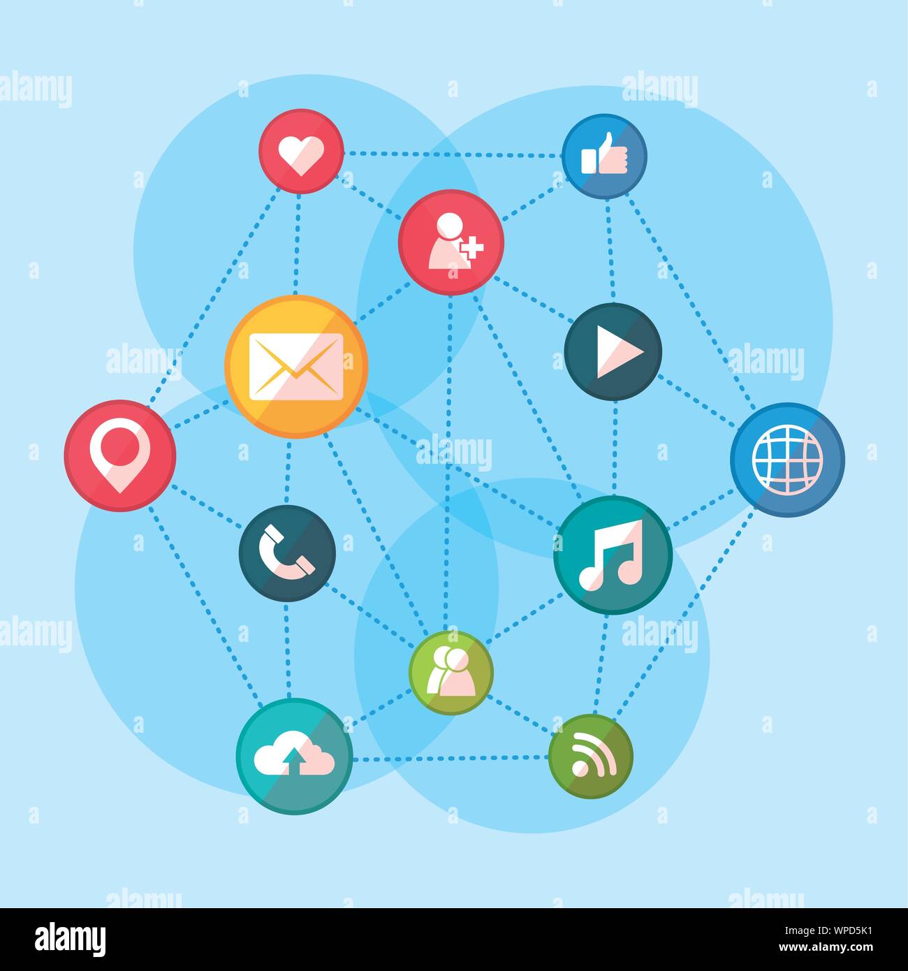 social network media flat design Stock Vector Image & Art - Alamy