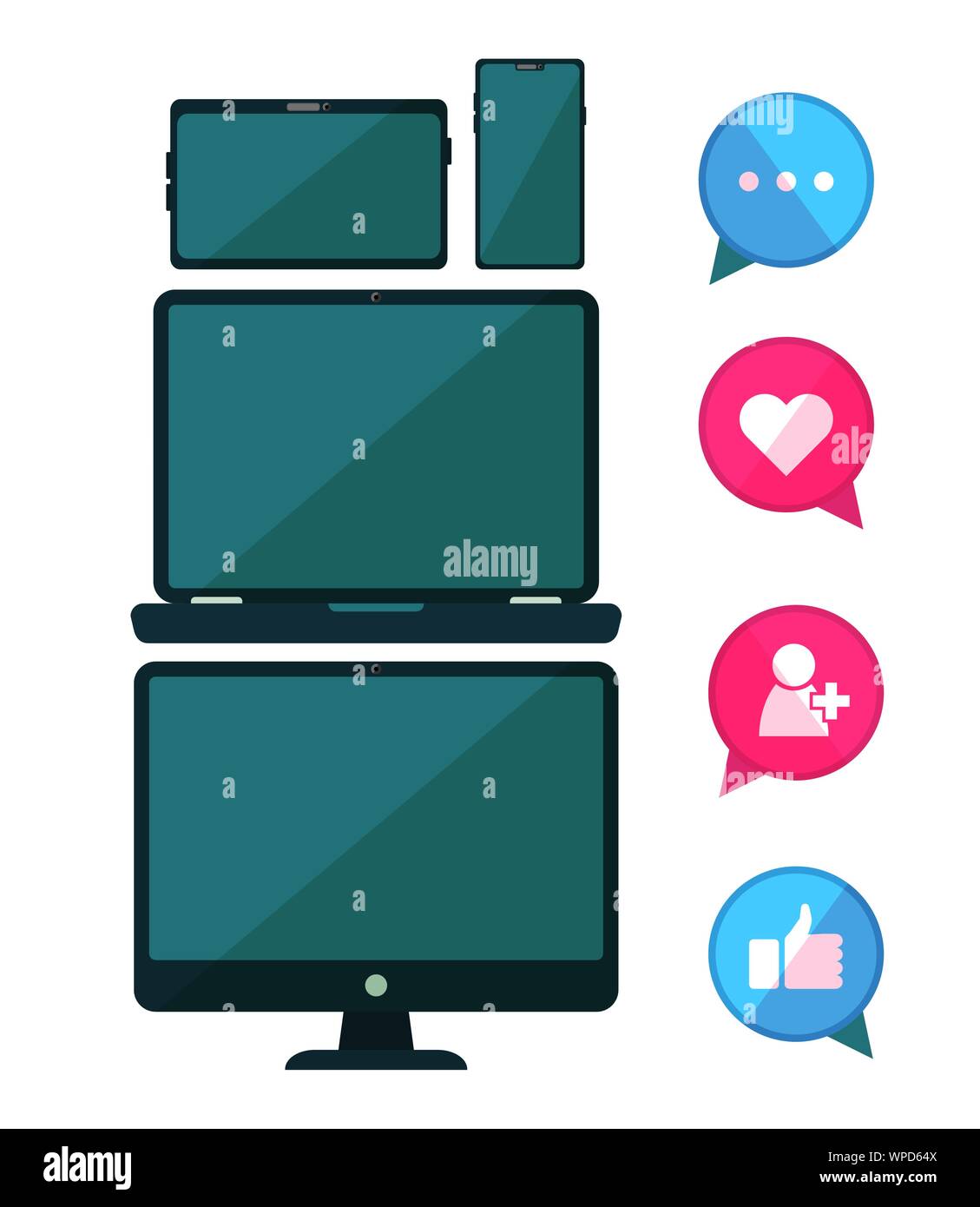 social network media flat design Stock Vector Image & Art - Alamy