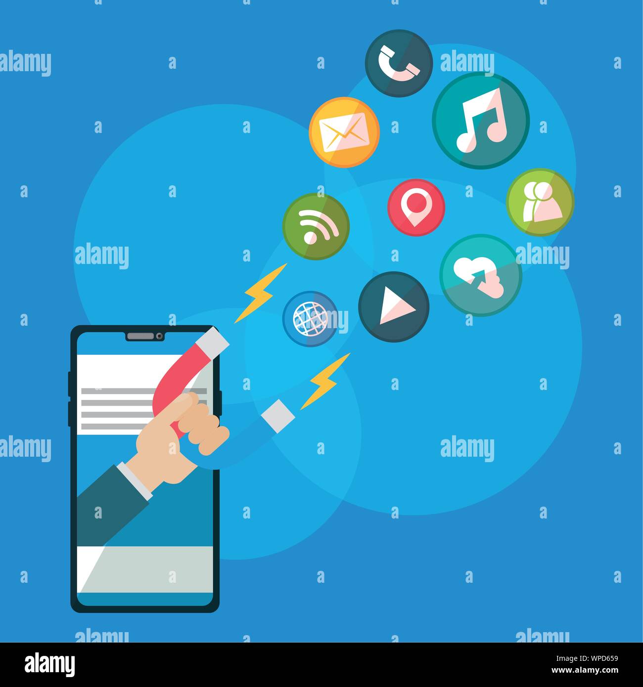 social network media flat design Stock Vector Image & Art - Alamy