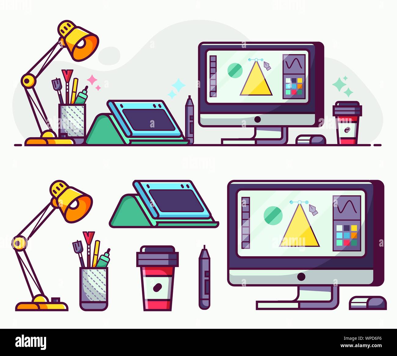 Workplace creative designer digital Cut Out Stock Images & Pictures - Alamy