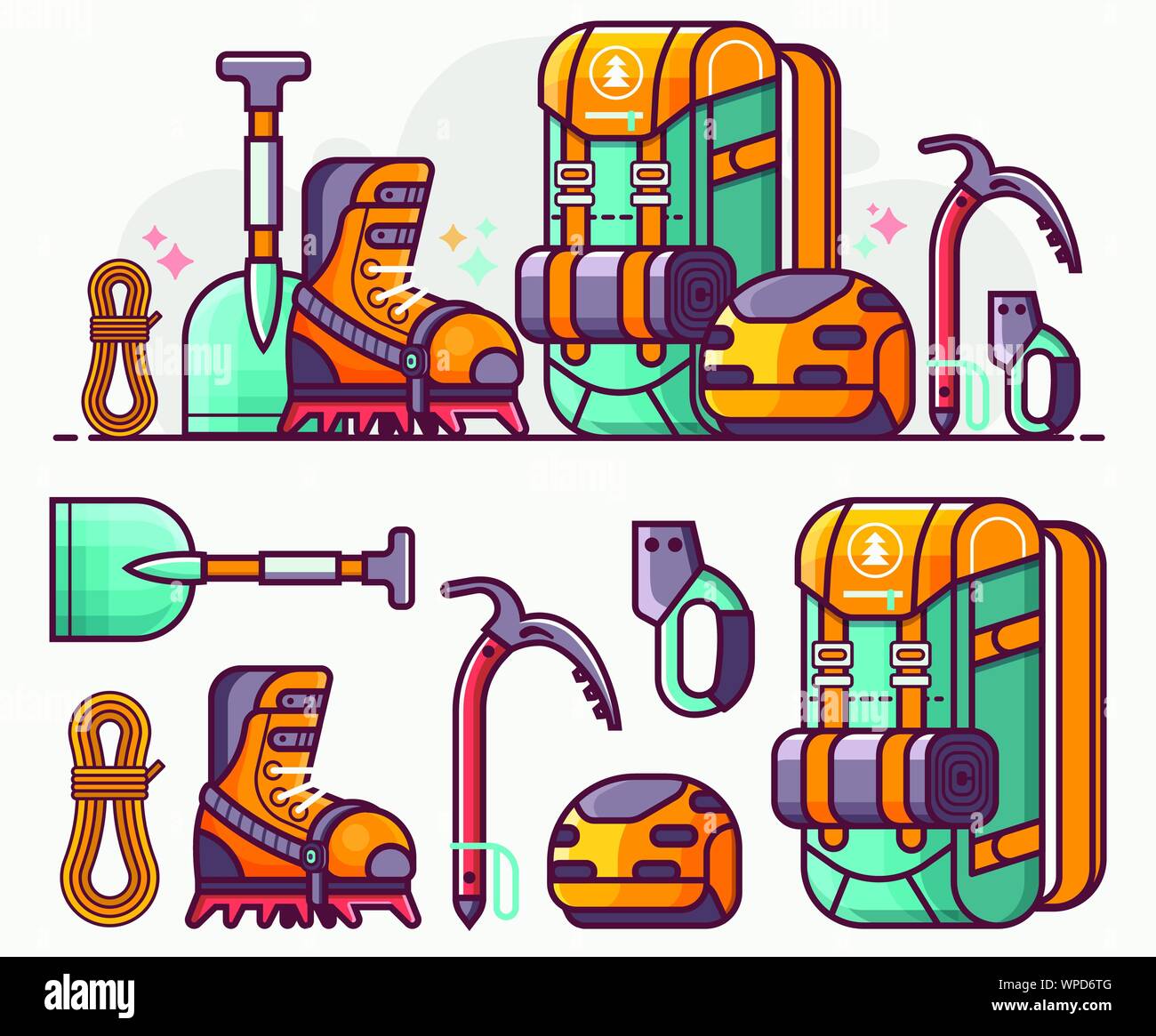 Mountaineering equipment Cut Out Stock Images & Pictures - Alamy