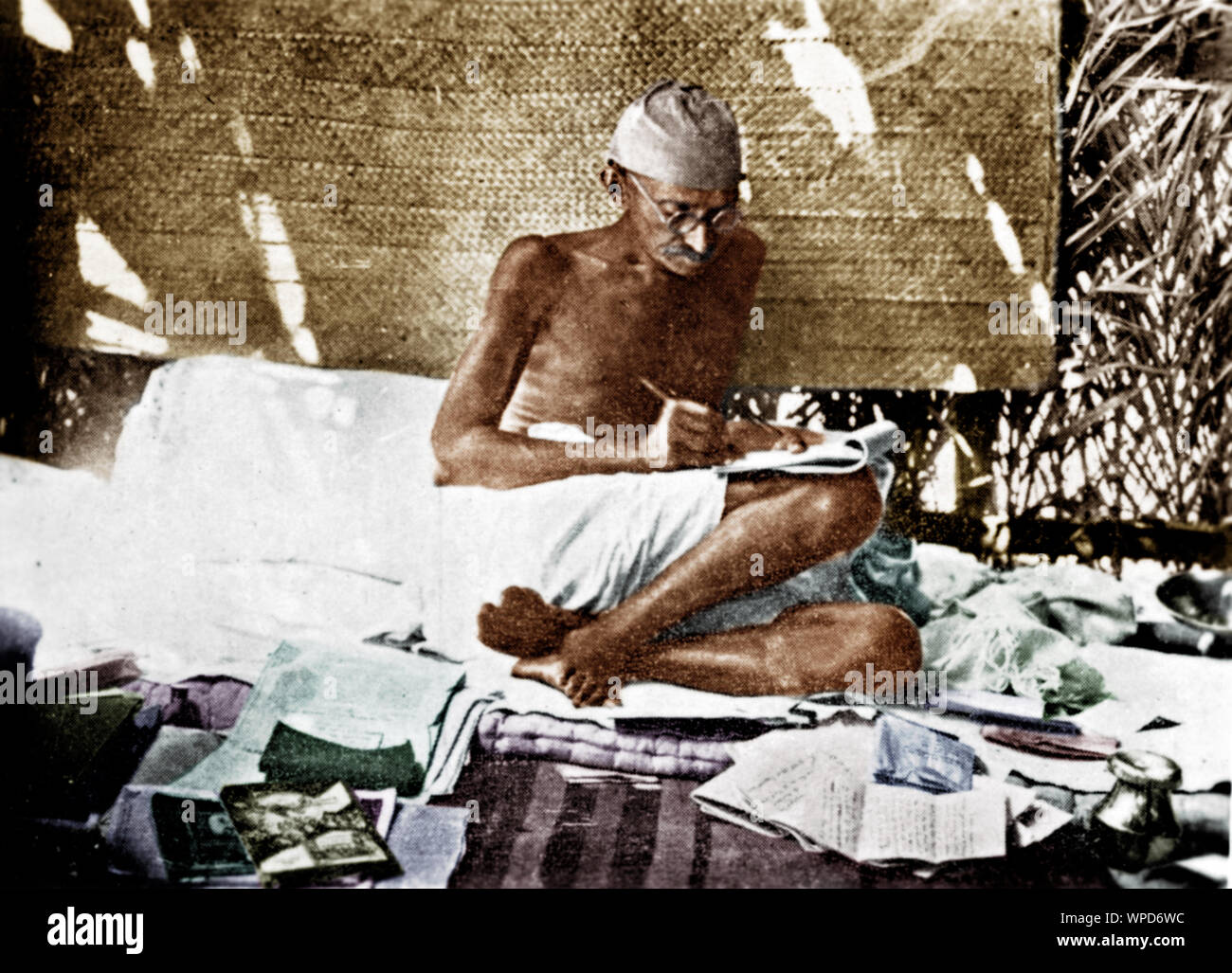 Mahatma Gandhi Karadi camp shortly before arrest, Dandi March, India ...
