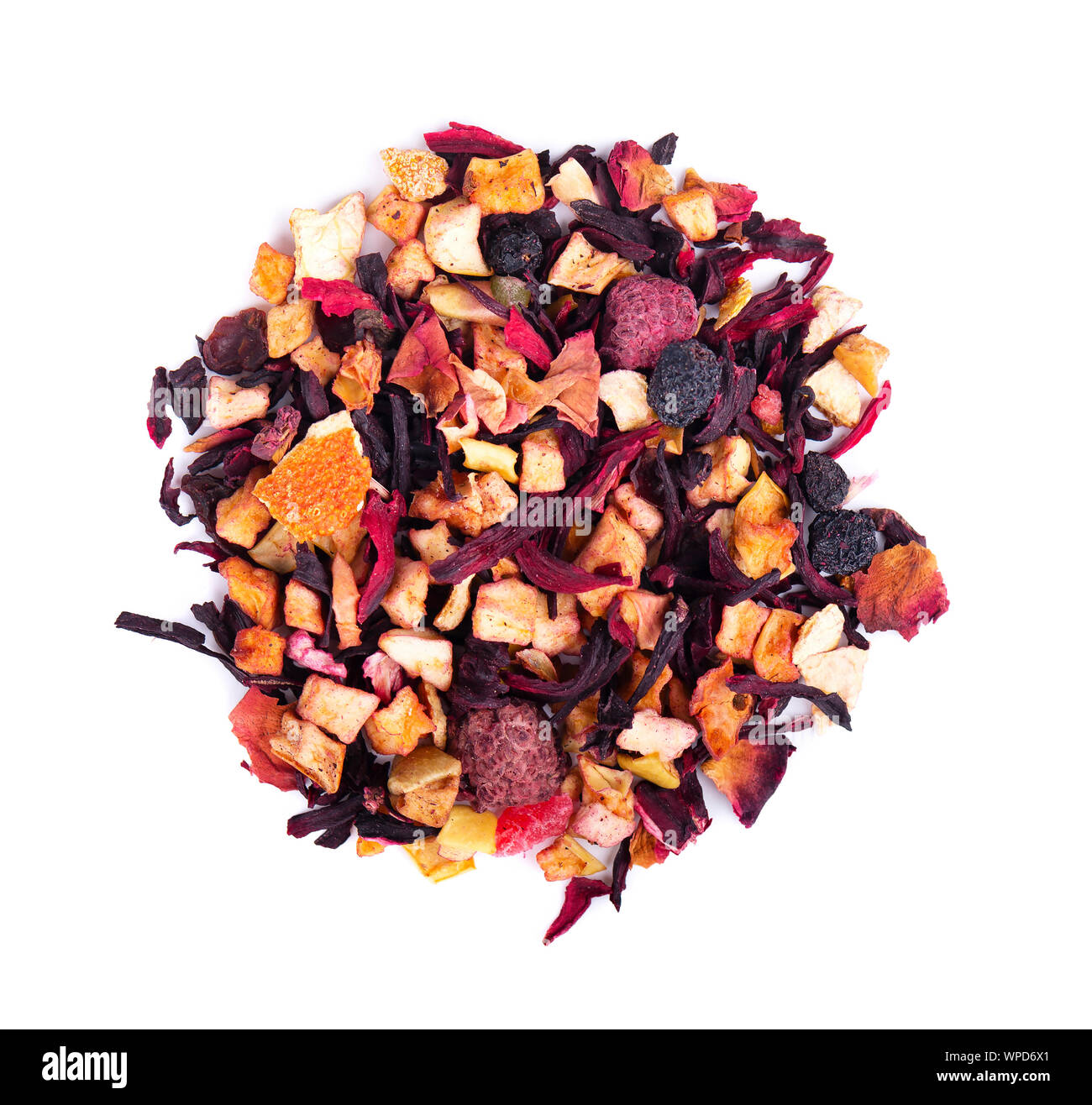 Fruit tea with hibiscus, apple, raspberry, rose petals and dog-rose ...