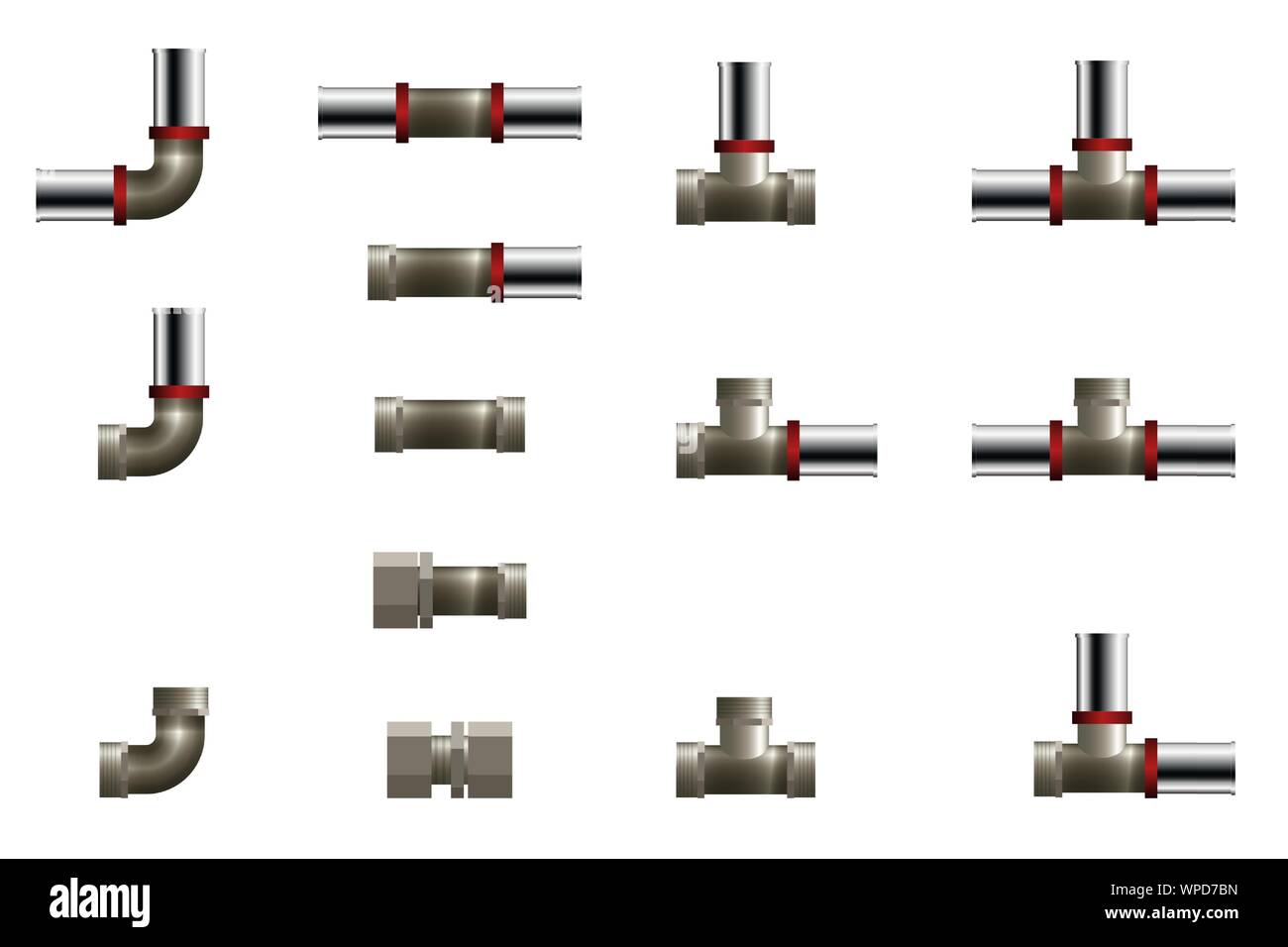 Tee pipe fittings Stock Vector Images - Alamy
