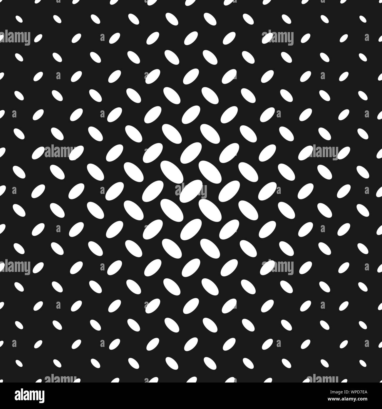 Monochrome repeating halftone diagonal ellipse pattern background design - abstract vector ...