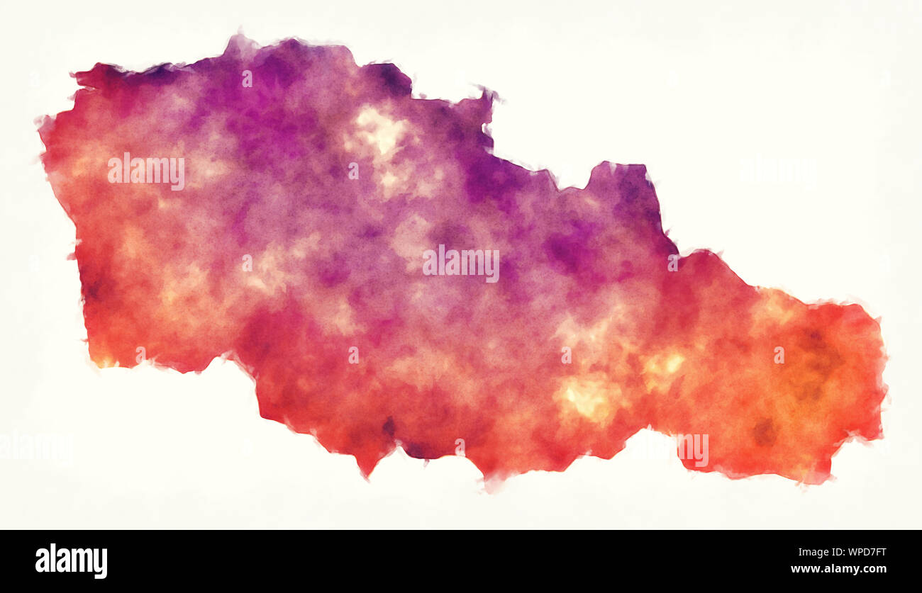 Guria region watercolor map of Georgia Stock Photo - Alamy