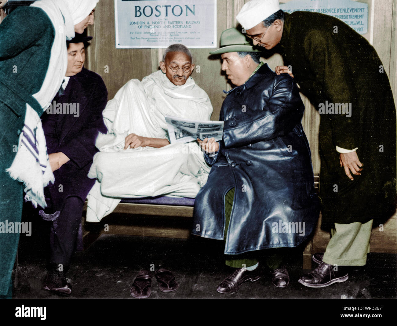 Mahatma Gandhi and Mirabehn being received by delegation of Socialist ...