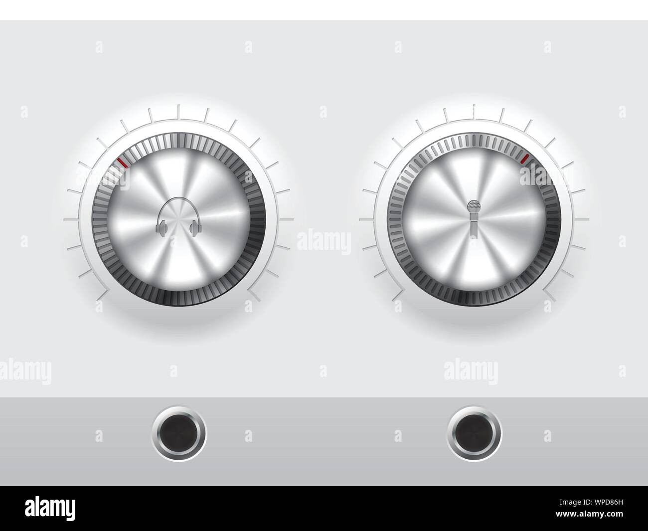 Volume knobs for headphones and microphone with wite plate Stock Vector ...