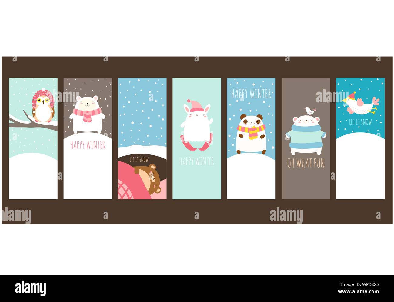 Vintage snow scenes Stock Vector Images - Alamy