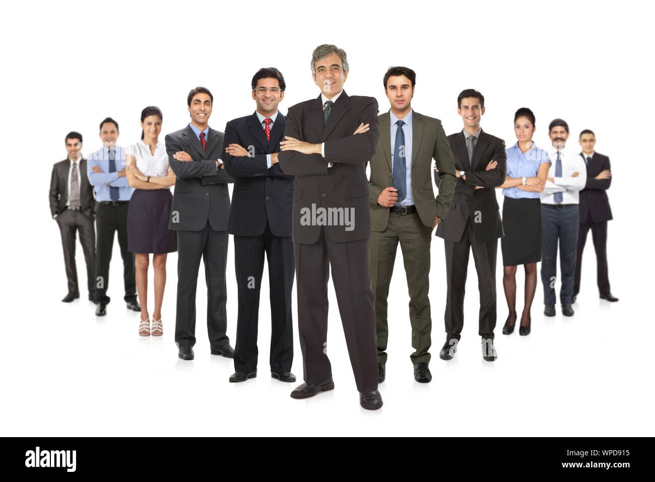 Boss leads to his team Stock Photo - Alamy