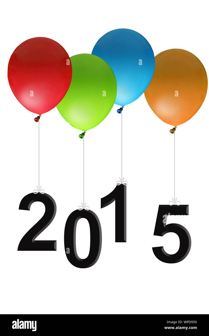 New year concept-multi colored balloons with number 2015 Stock Photo ...