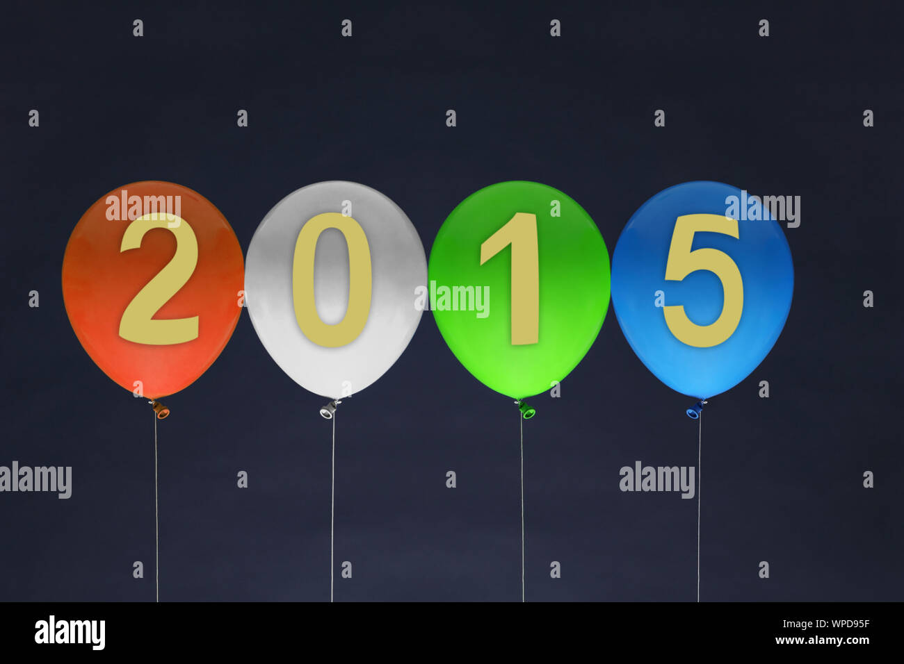 New year concept-multi colored balloons with number 2015 Stock Photo ...