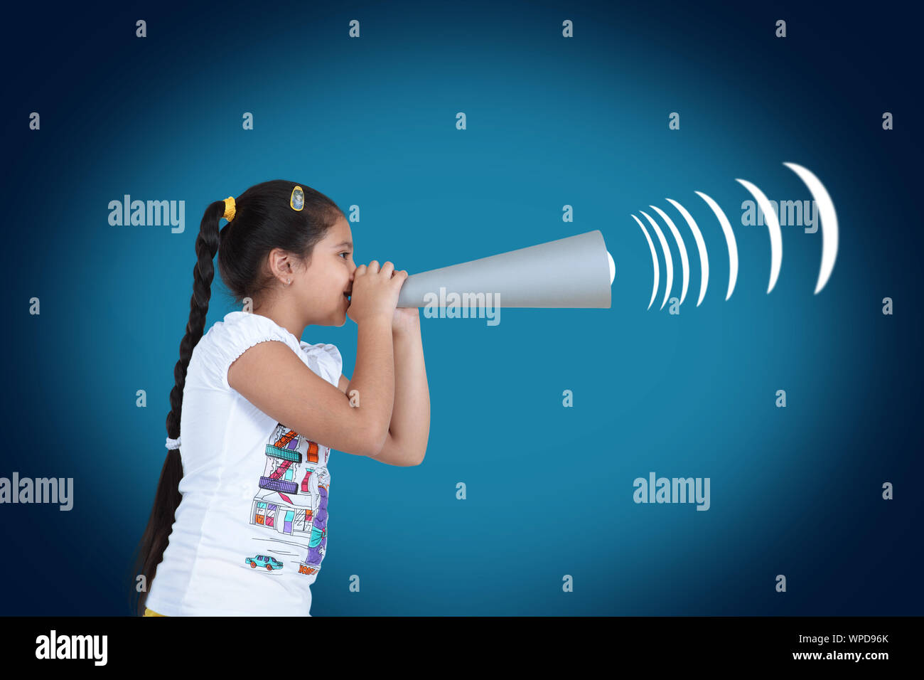 Child megaphone hi-res stock photography and images - Alamy