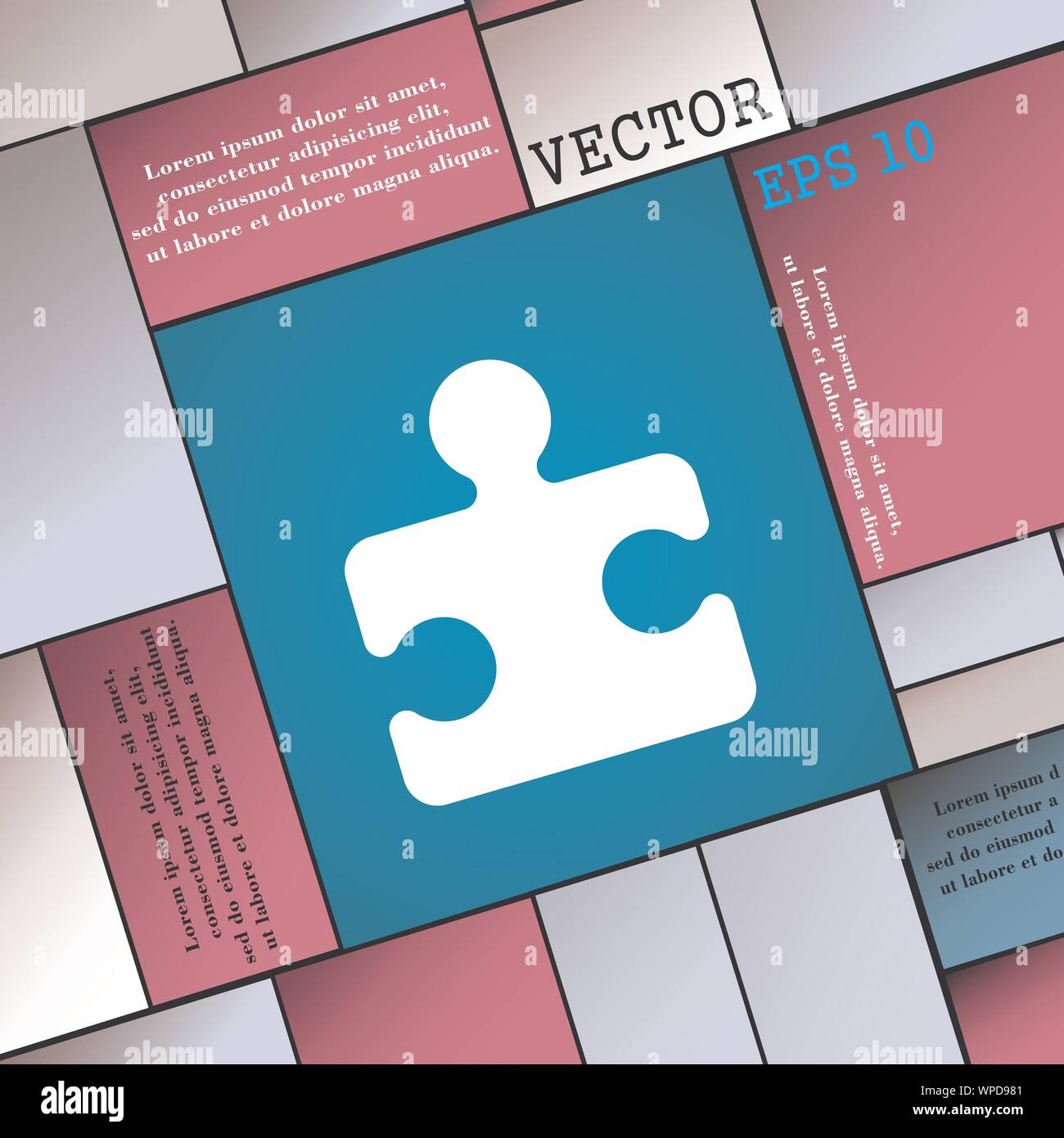 Puzzle piece icon sign. Modern flat style for your design. Vector Stock ...