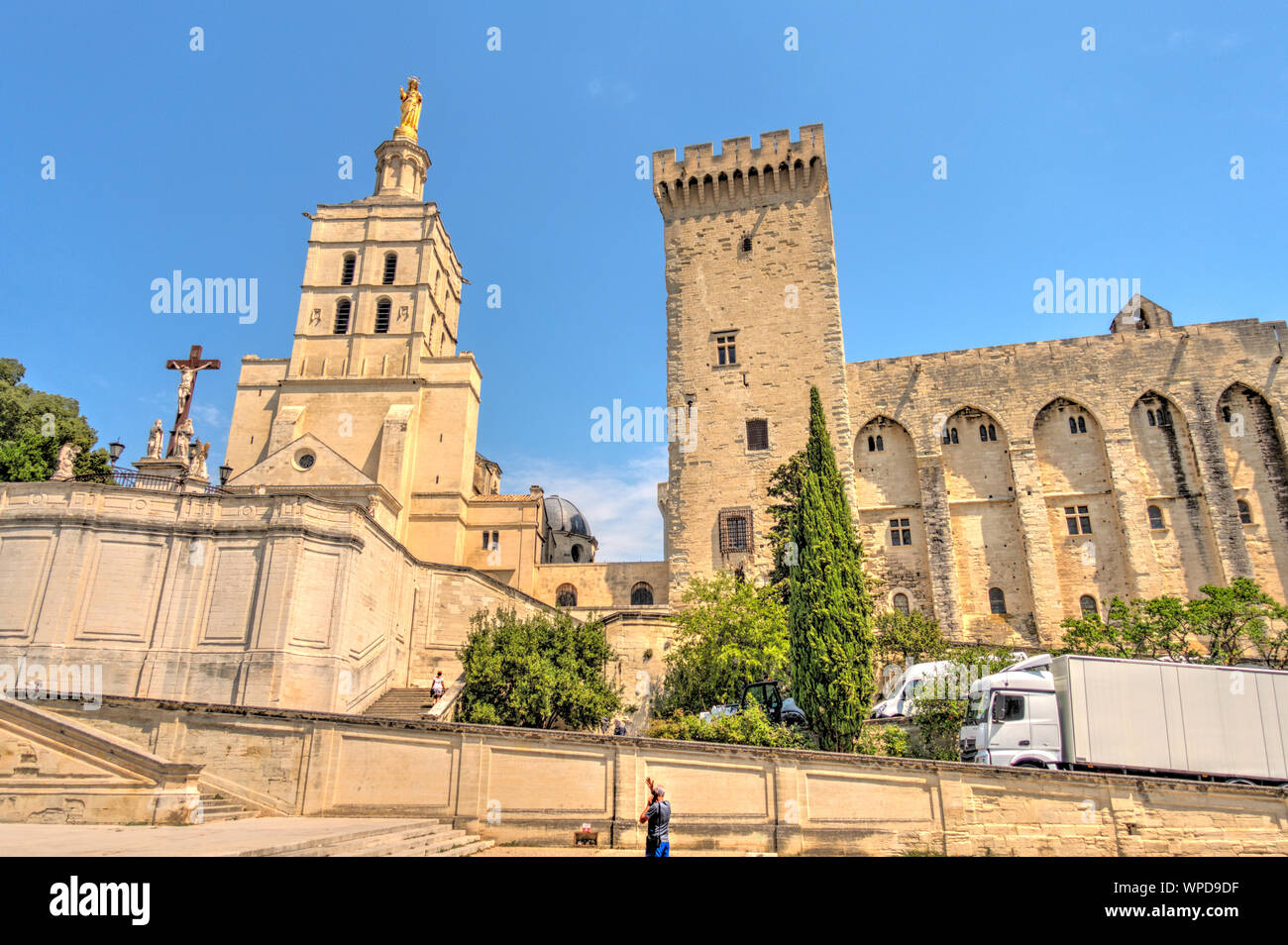 Pope papal castle palace palais france french gothic hi-res stock ...