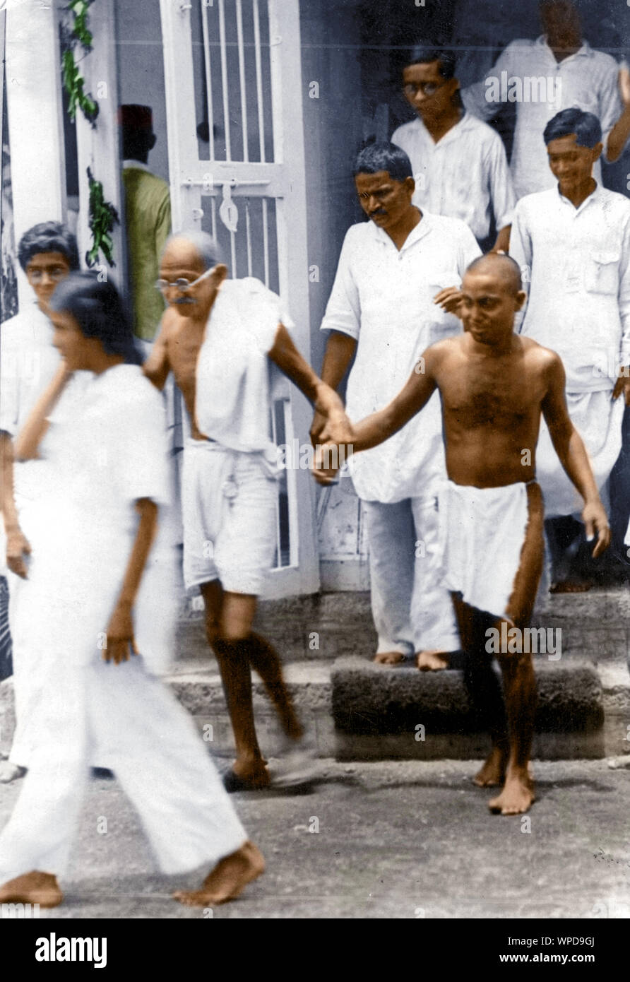 Mahatma Gandhi with fasting Bhansali, India, Asia, 1936 Stock Photo - Alamy