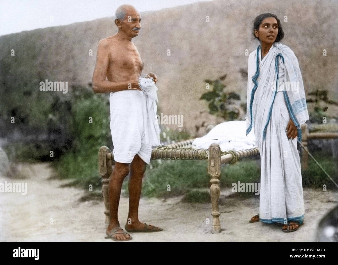Mahatma Gandhi and Dr Sushila Nayar at Utmanzai, Khyber Pakhtunkhwa ...