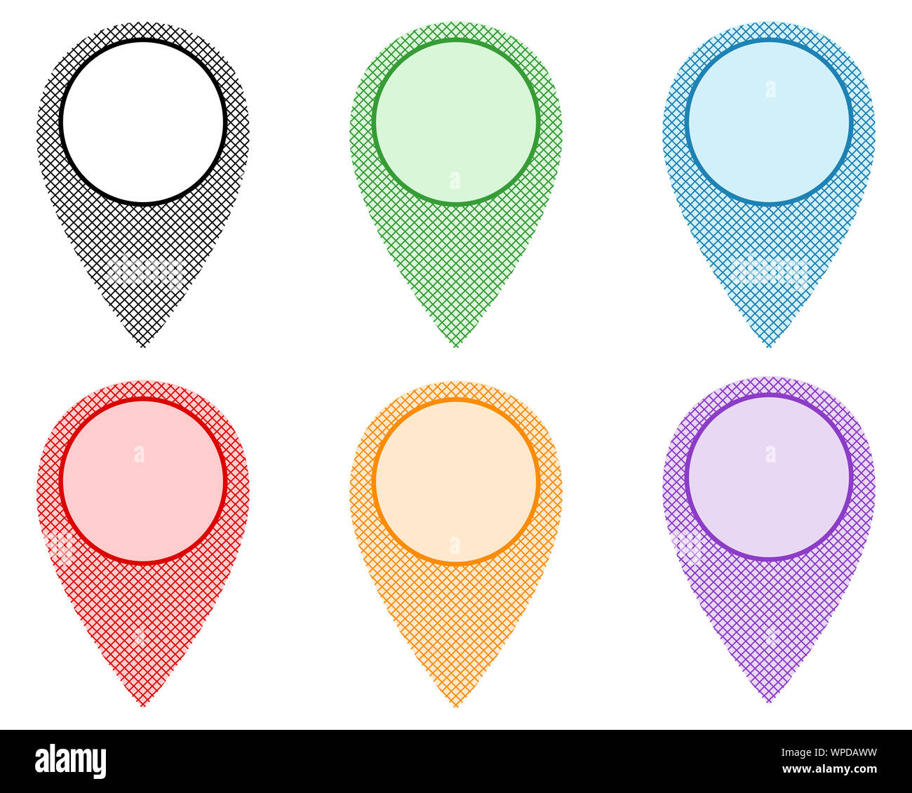 Locator pins in various patterns Stock Photo - Alamy