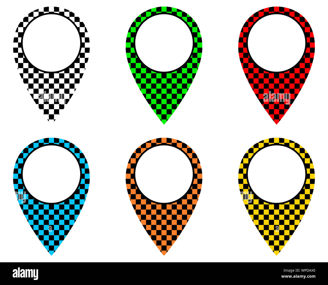 Locator pins in various patterns Stock Photo - Alamy