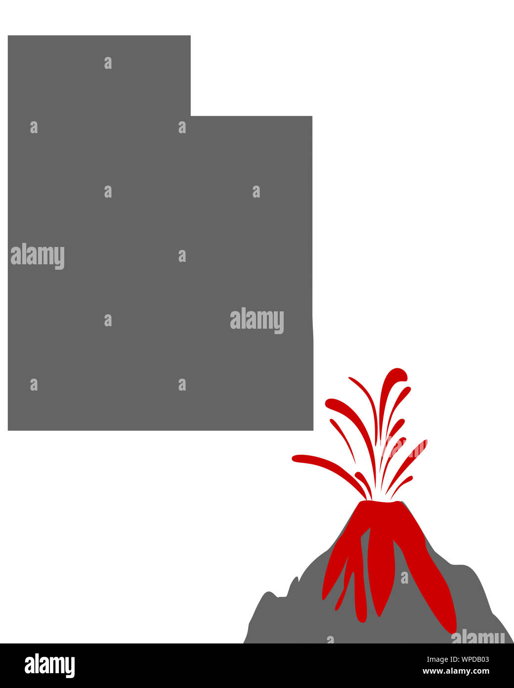 Map of Utah with volcano Stock Photo - Alamy