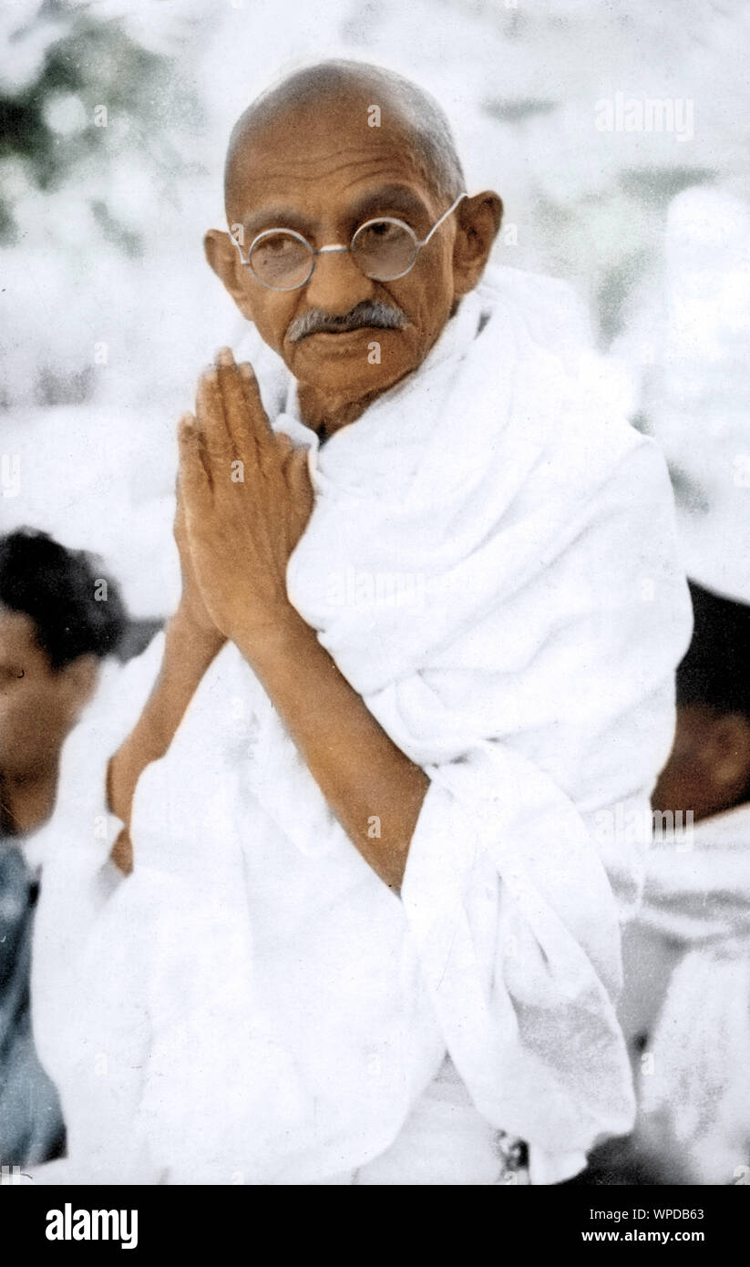 Mahatma Gandhi with folded hands, Delhi, India, Asia, March 18, 1939 ...