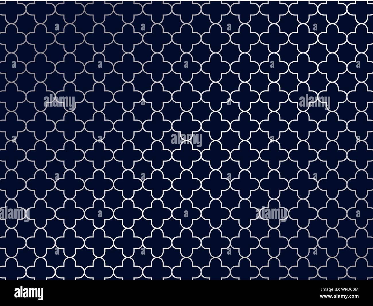 Abstract silver moroccan pattern on blue background. Hampton design ...