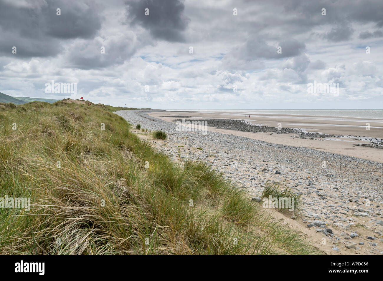 Fairbourne beach Gwynedd on the Mid Wales coast near Barmouth Stock ...