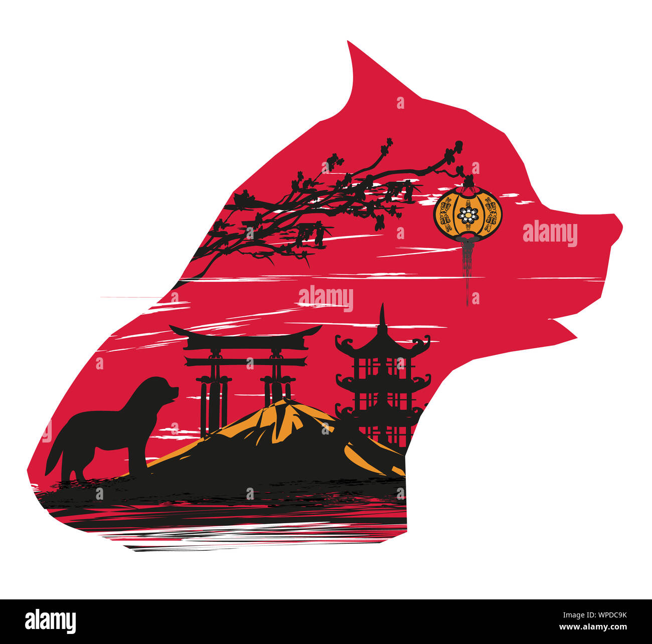 Chinese zodiac the year of Dog Stock Photo - Alamy