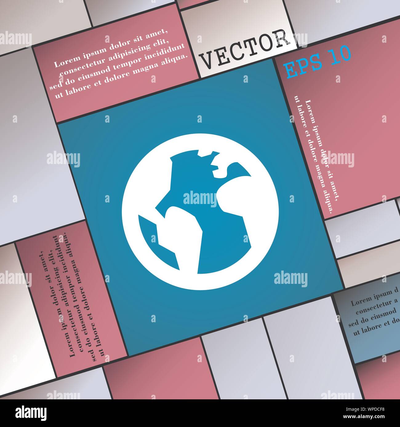 Globe, World map geography icon sign. Modern flat style for your design ...