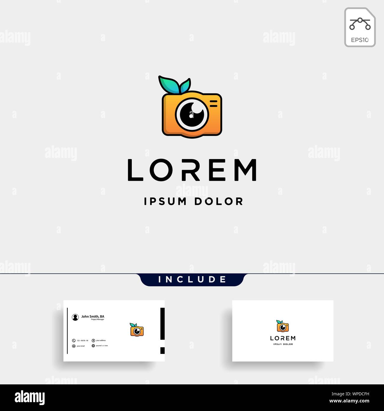 Camera Leaf Logo Template Design Vector Icon Stock Vector Image & Art ...