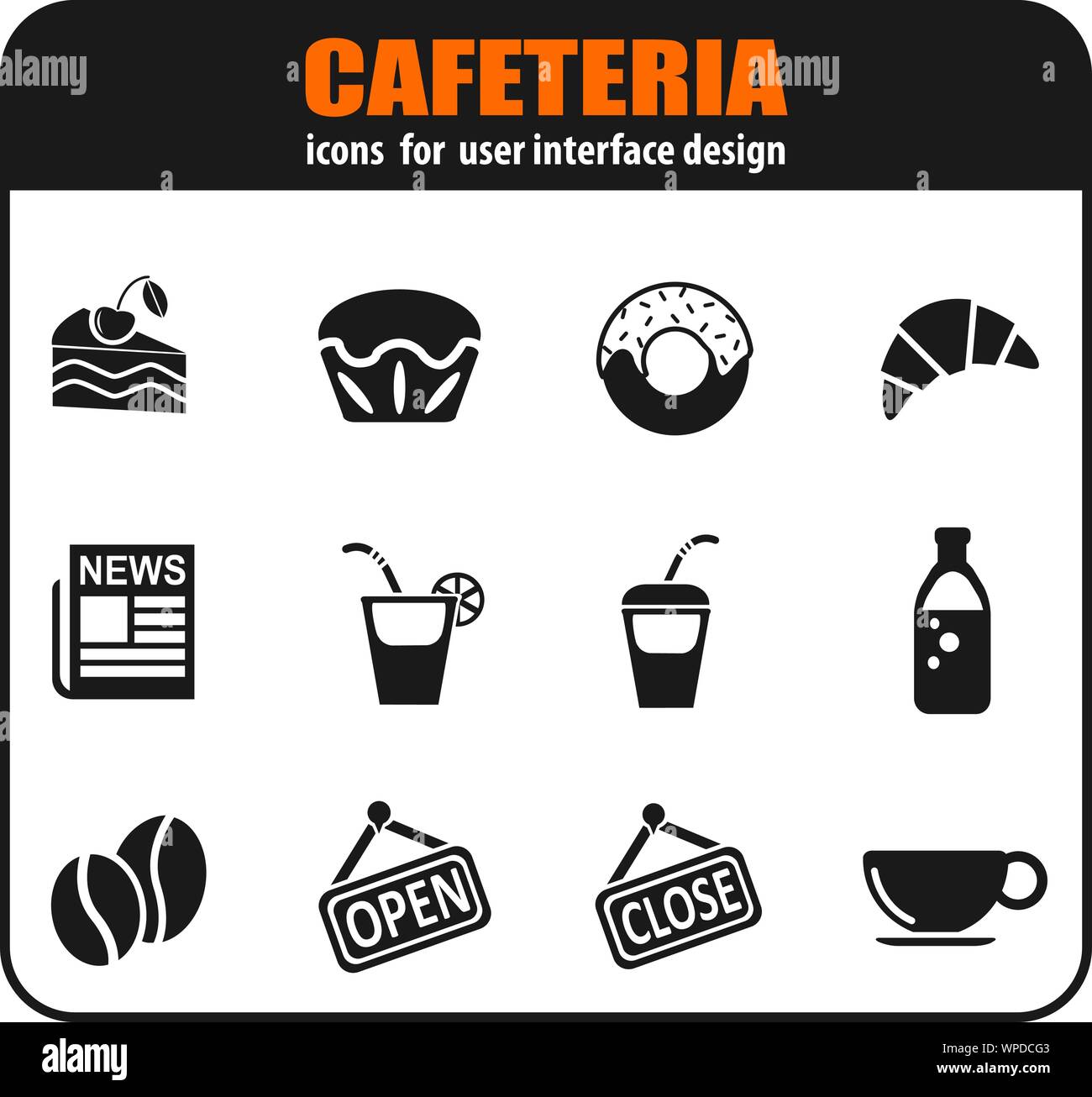 cafeteria icon set Stock Vector Image & Art - Alamy