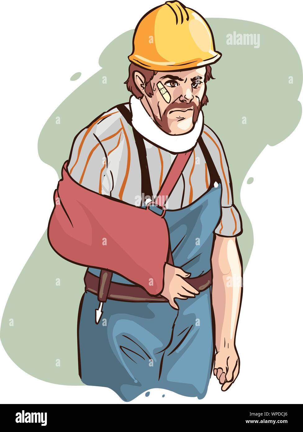 Injured builder with broken arm vector imag Stock Vector Image & Art ...