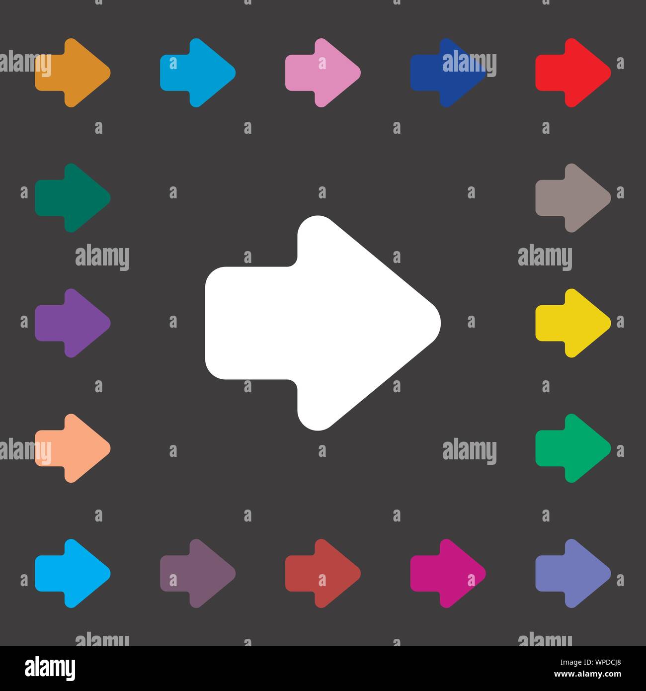 Arrow right, Next icon sign. Lots of colorful symbols for your design ...