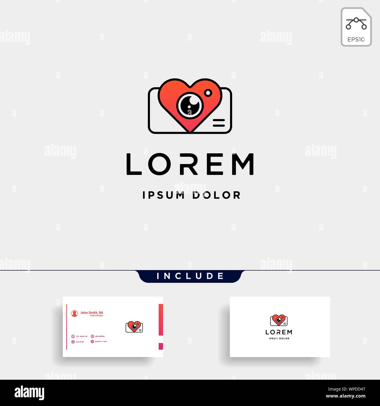 Camera Love Logo Template Vector Symbol Design Stock Vector Image & Art ...